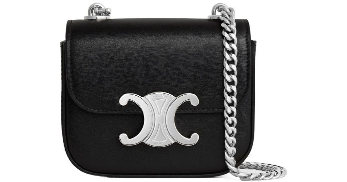 Celine Claude Mini Shoulder Bag in Black | Lyst