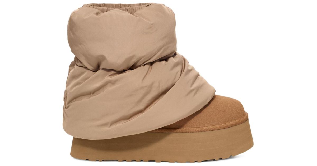 UGG Mini Dipper Puffer Boots in Natural | Lyst