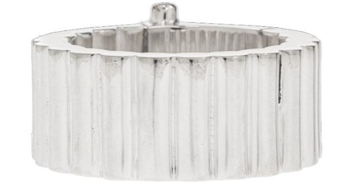 Bottega Veneta Round Ring in White for Men | Lyst