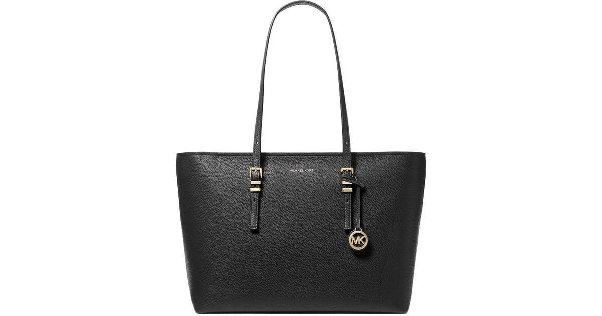 MICHAEL Michael Kors Textured Leather Tote Bag in Black | Lyst