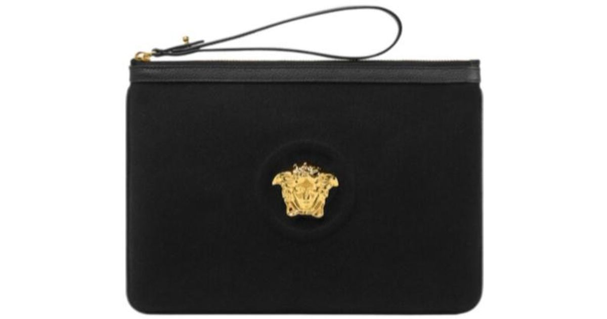 Versace Medusa Zipped Pouch in Black | Lyst