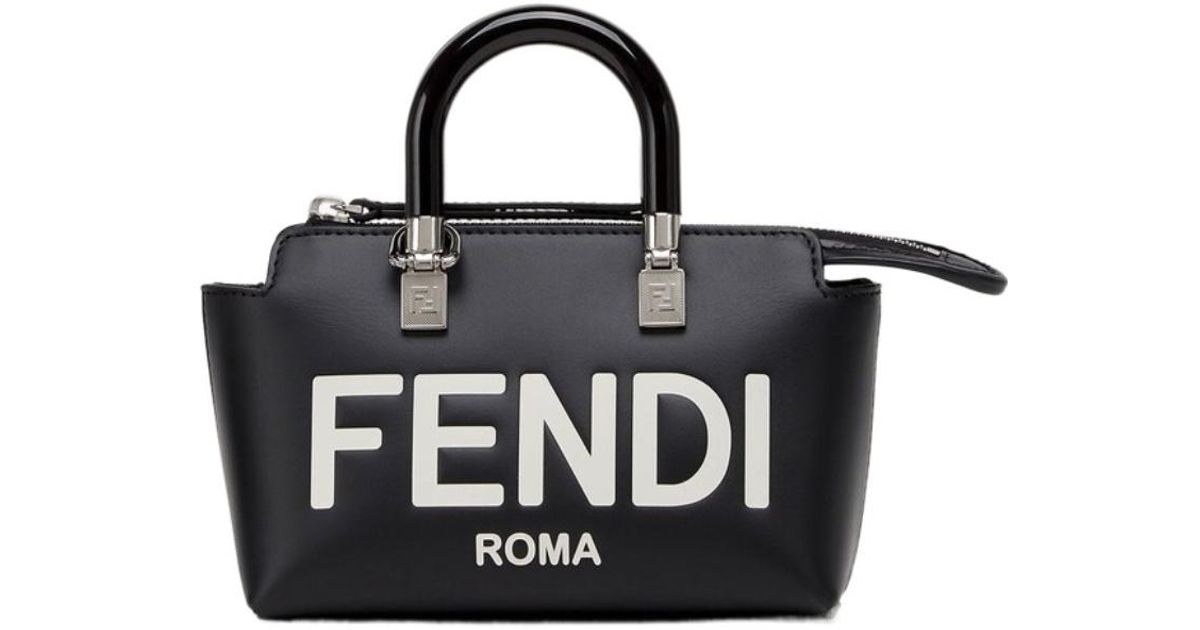 Fendi Logo-Debossed Leather Crossbody Bag in Black | Lyst