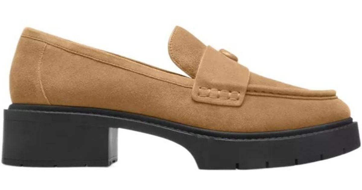 COACH Platform Loafer Shoes in Brown | Lyst