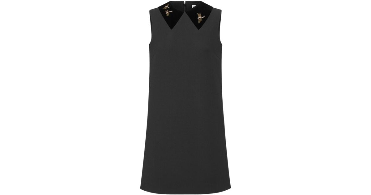 Dior A-Line Embroidered Dress in Black | Lyst