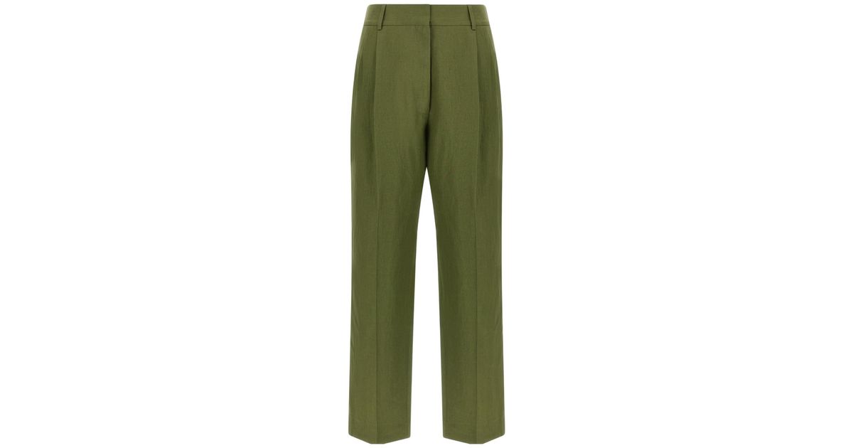 Blazé Milano Blazé Milano Mid Day Sun Fox Pleated Pants in Green | Lyst