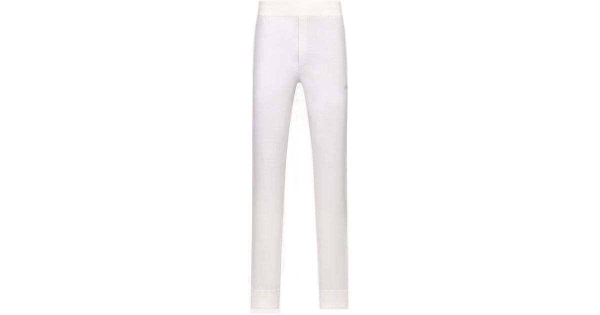 Dior Logo Details Cashmere Sweatpants in White for Men | Lyst