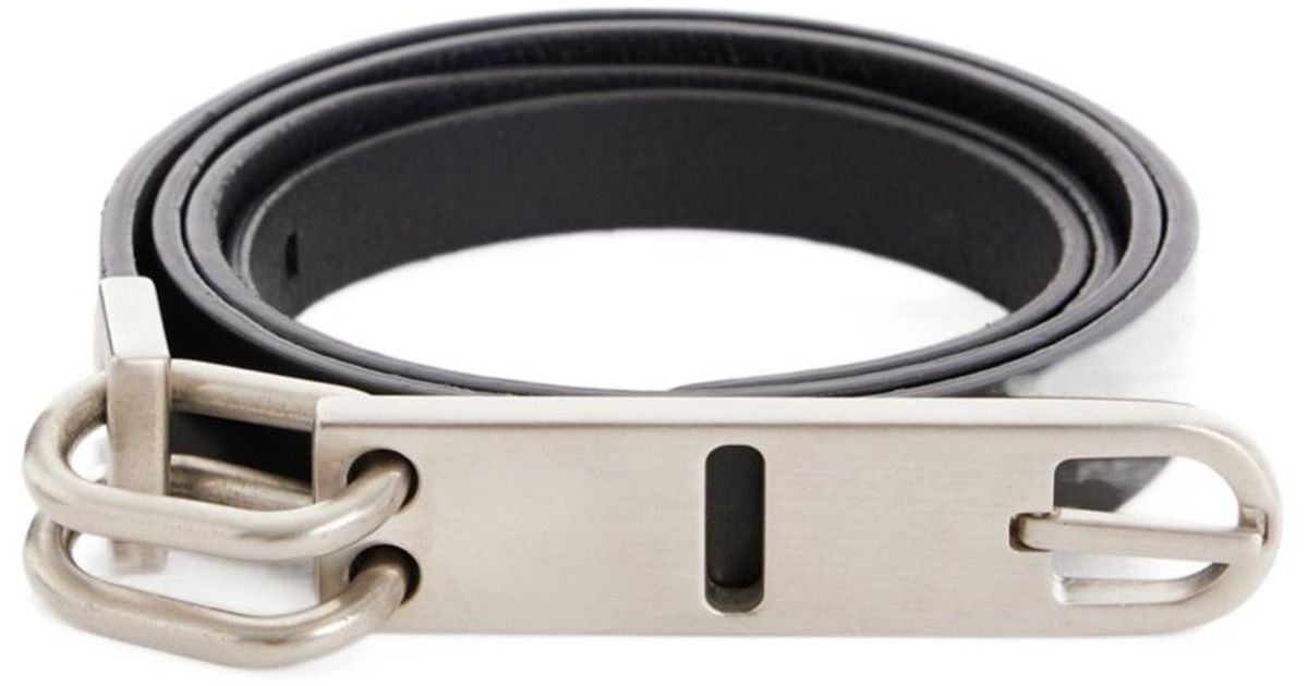 Rick Owens Logo Cowhide Tongue Strap in White for Men | Lyst