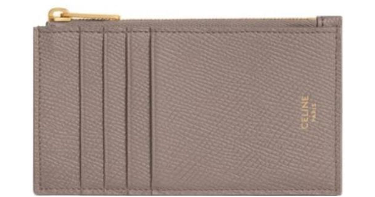 Celine Zipped Compact Card Holder Essentials in Gray for Men | Lyst