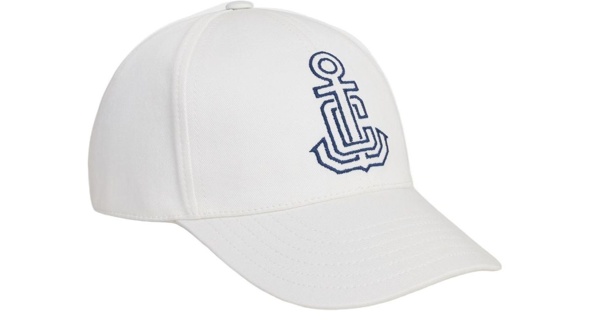 Celine Anchor Baseball Cap in White | Lyst