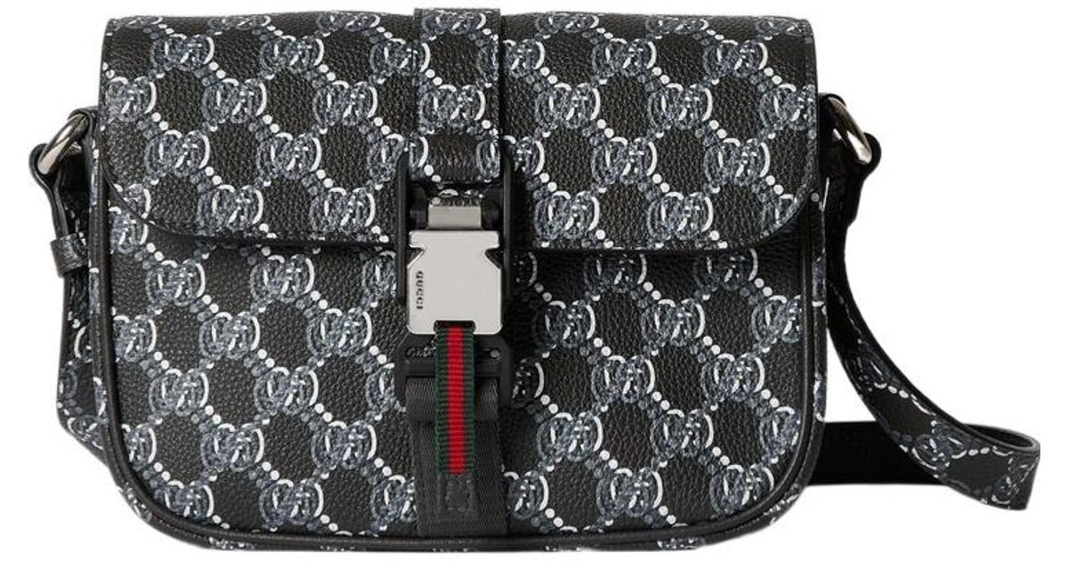 Gucci Gg Pattern Shoulder Bag in Black for Men | Lyst