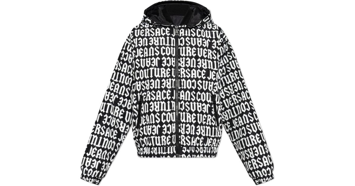 Versace Jeans Couture Reversible Hooded Puffer Jacket in Black for Men ...
