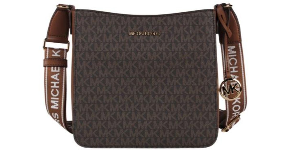 Michael Kors Jet Set Travel Small Signature Logo Messenger Bag in Gray ...