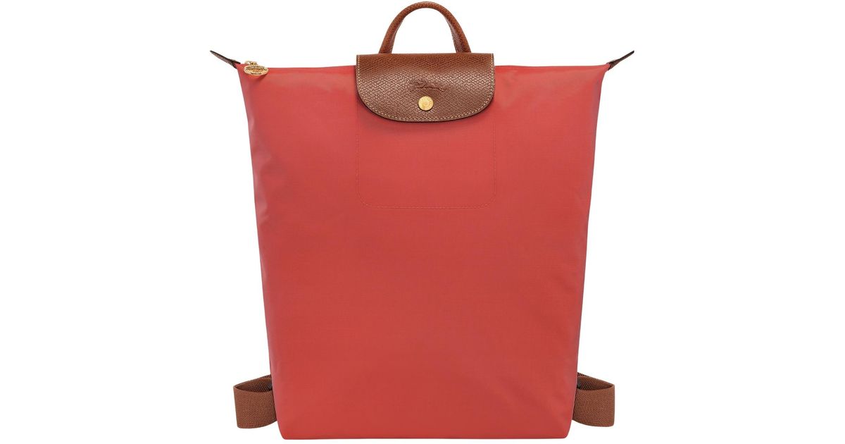 Longchamp Medium Le Pliage Backpack in Red | Lyst