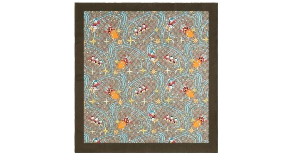Gucci X Disney Donald Duck-Print Scarf in Green for Men | Lyst