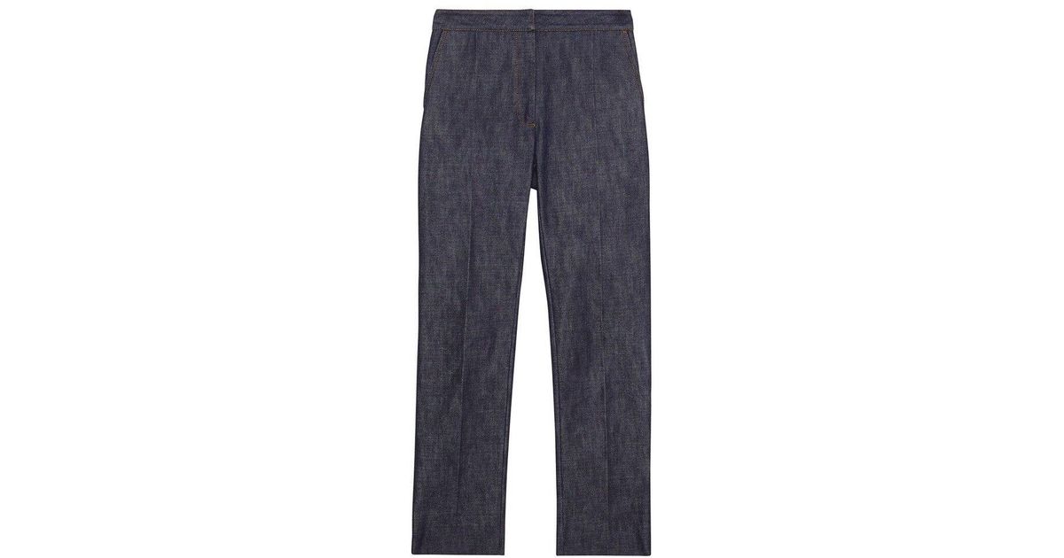 Burberry Straight Fit Monogram Motif Japanese Denim Jeans in Blue | Lyst