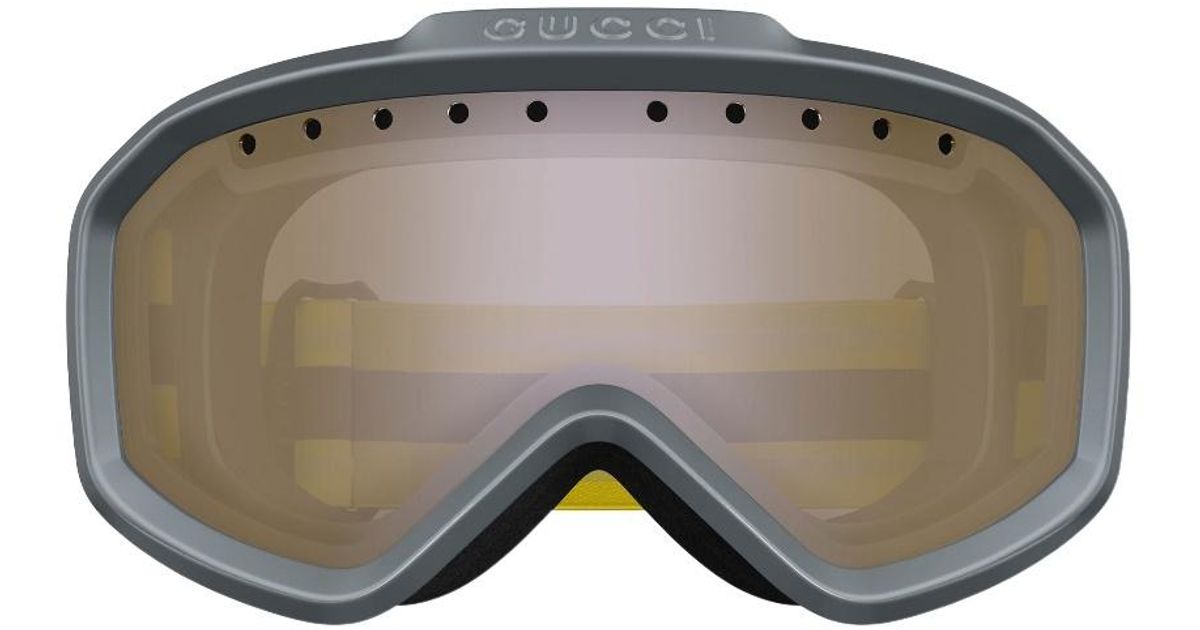 Gucci Logo Goggles in Gray for Men | Lyst