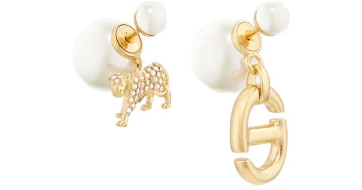 Dior Animal Beaded Earrings in Metallic | Lyst