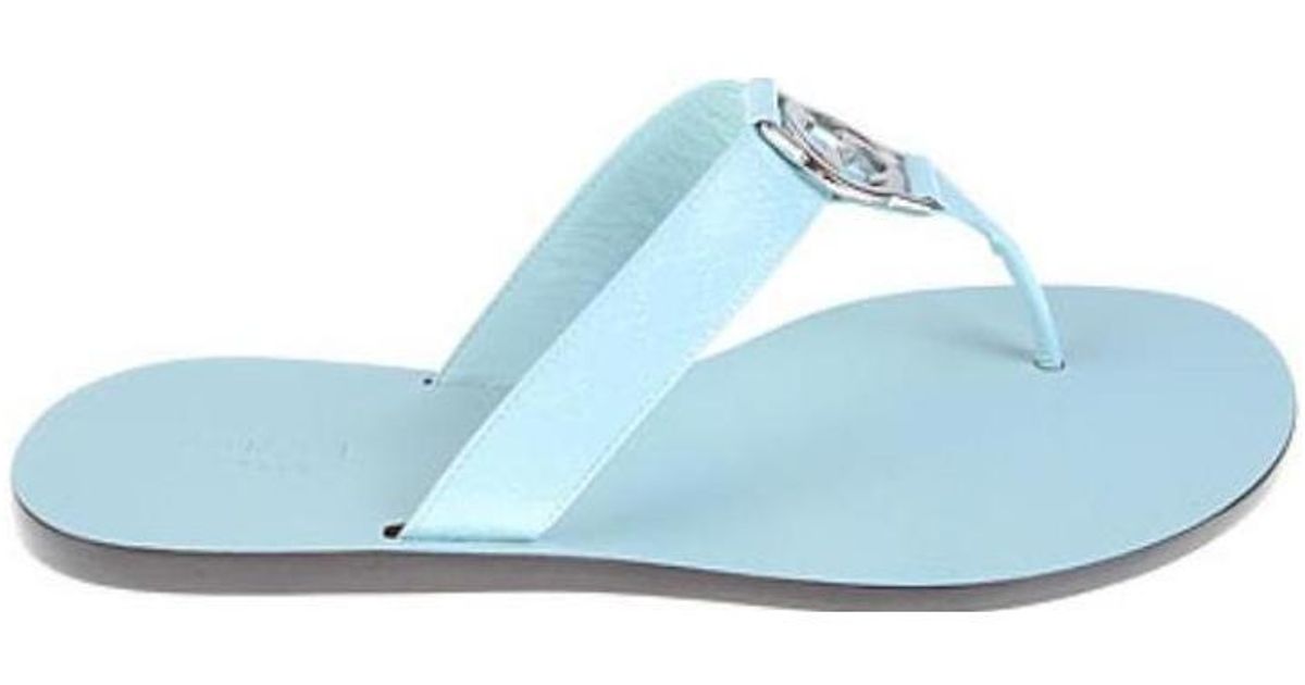 Gucci Logo Flip-Flops in Blue | Lyst
