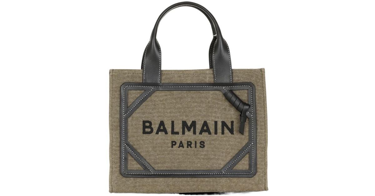 Balmain B-Army Small Tote Bag in Gray | Lyst