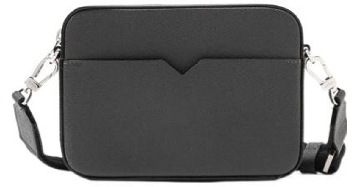 Valextra V-Shaped Shoulder Bag in Black for Men | Lyst