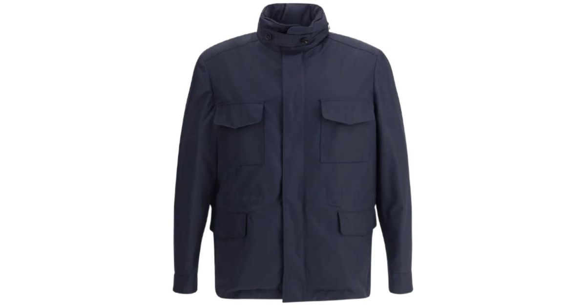 Loro Piana Traveller Field Jacket in Blue for Men | Lyst
