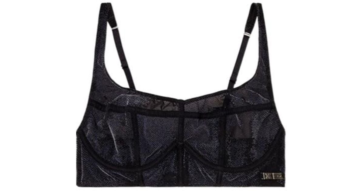 DIESEL X Savage X Fenty Capsule Series Mesh Bra in Black | Lyst