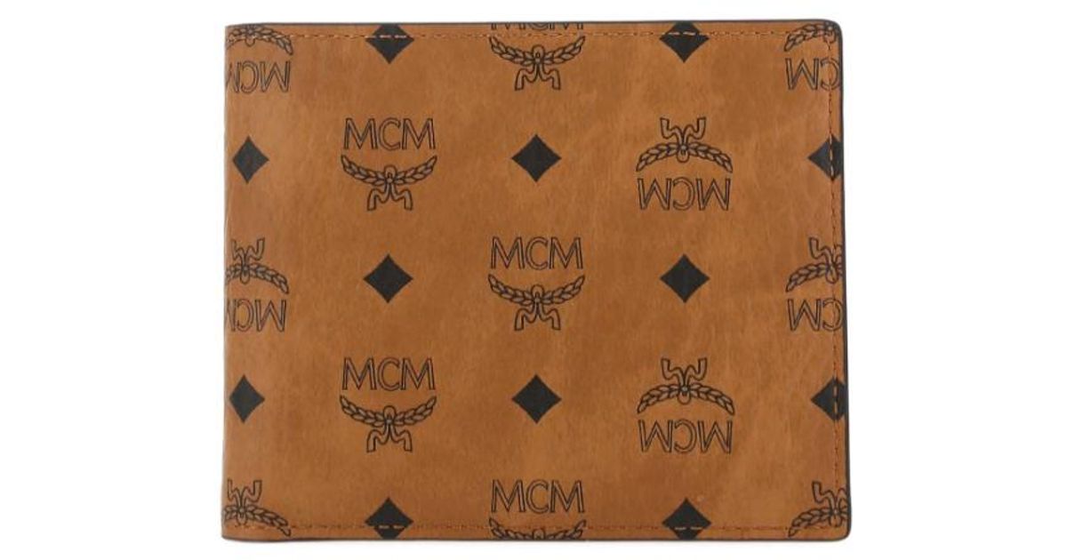 MCM Logo Double-Folded Wallet in Brown for Men | Lyst