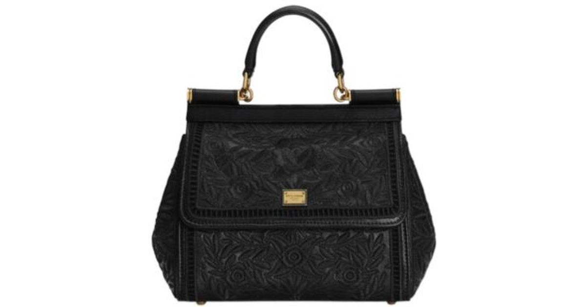Dolce & Gabbana Medium Sicily Tote Bag in Black | Lyst
