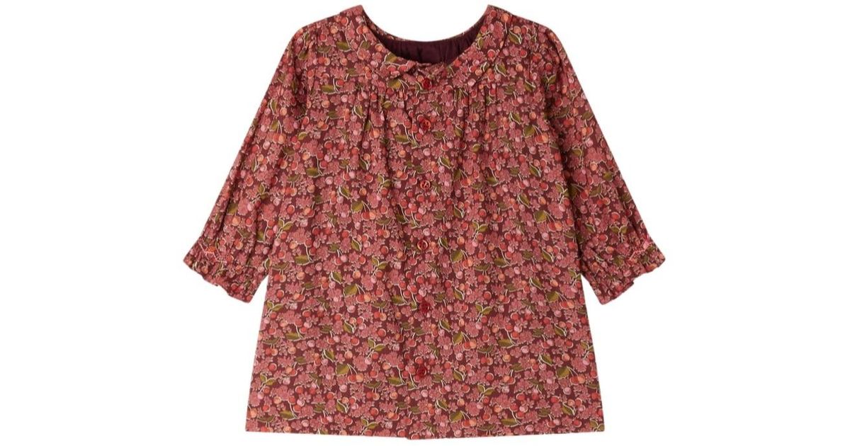 Bonpoint Juju Smocked Dress Made With Liberty Fabrics in Red | Lyst