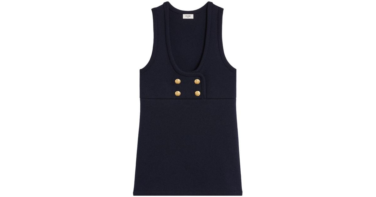 Celine Tunic Mini Dress in Blue | Lyst