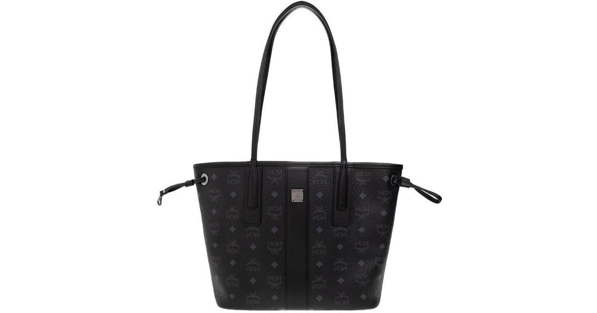 MCM Liz Reversible Monogram Pattern Tote Bag in Black | Lyst