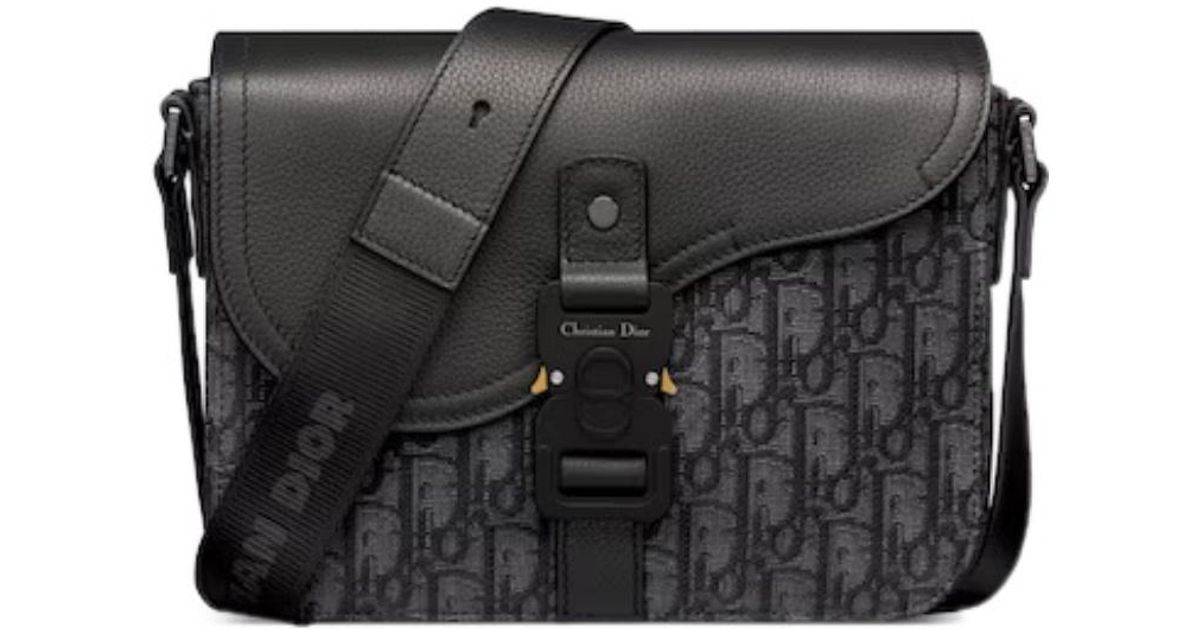 Dior Mini Shoulder Strap Saddle Single Shoulder Bag in Black for Men | Lyst