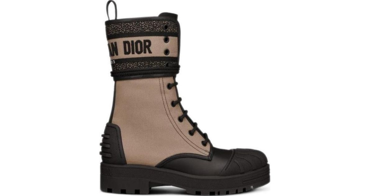 Dior D-Major Laced Short Boots in Black | Lyst