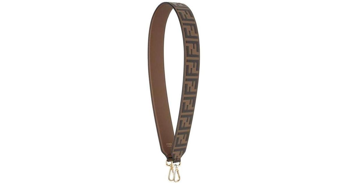Fendi Brand Logo Shoulder Strap in White | Lyst