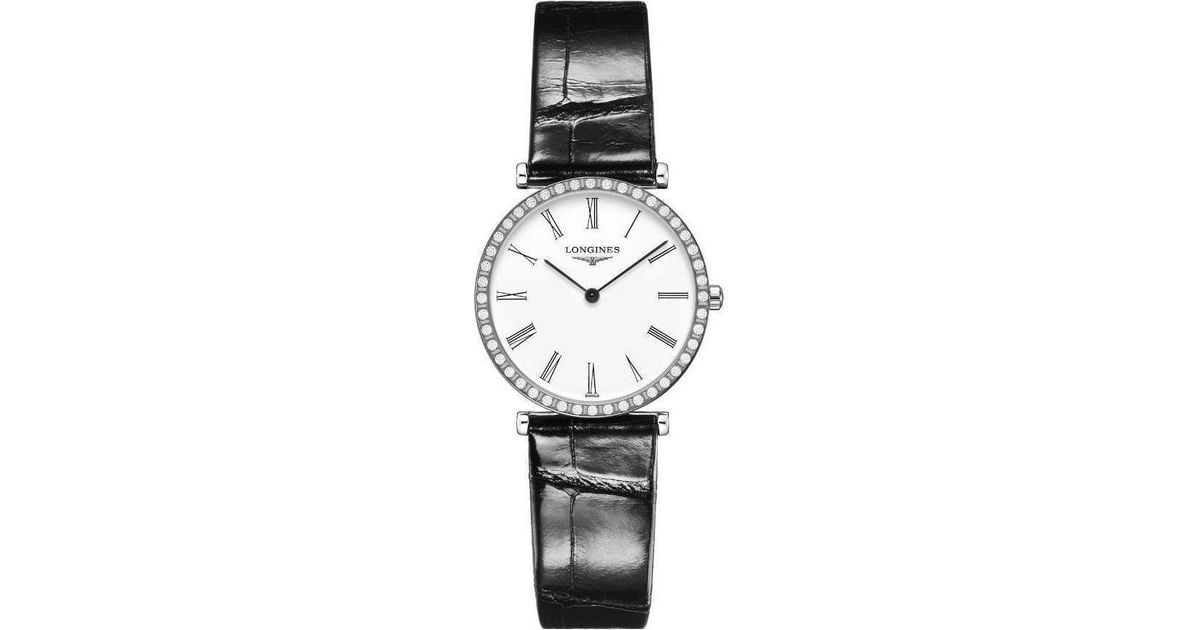 Longines Watch With Round Dial Set With Diamond in White | Lyst