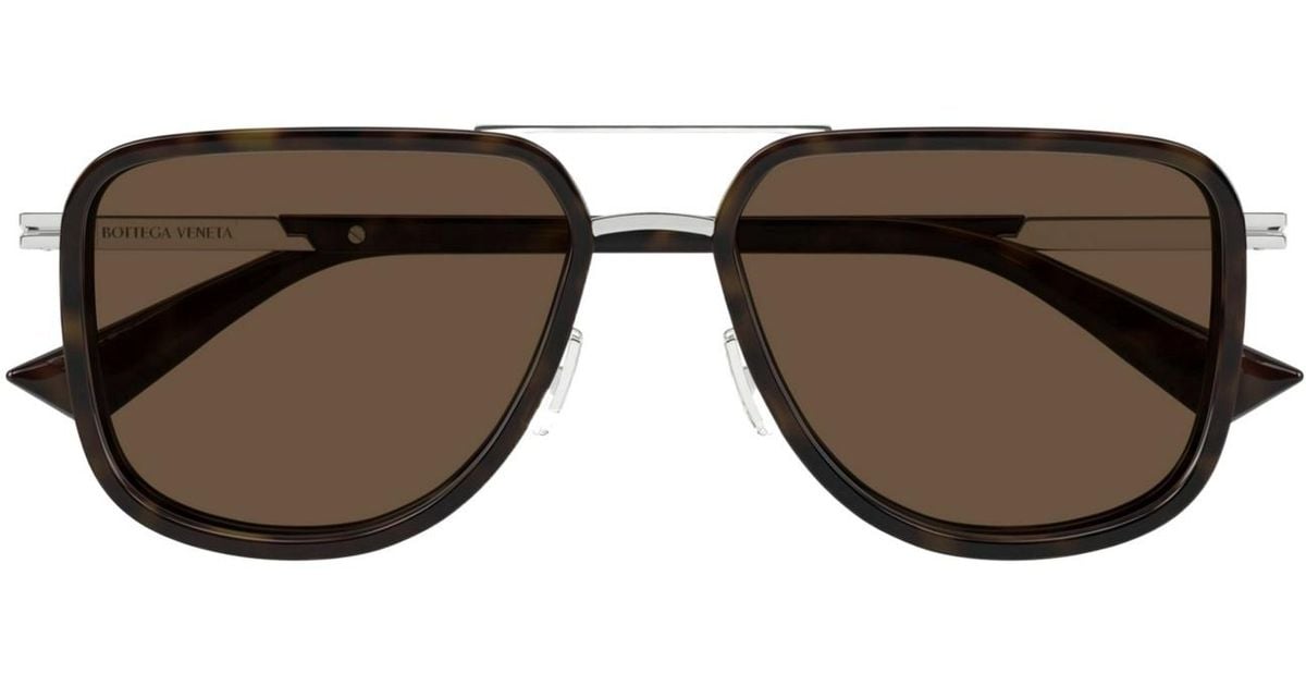 Bottega Veneta Eyewear Aviator Frame Sunglasses for Men | Lyst UK