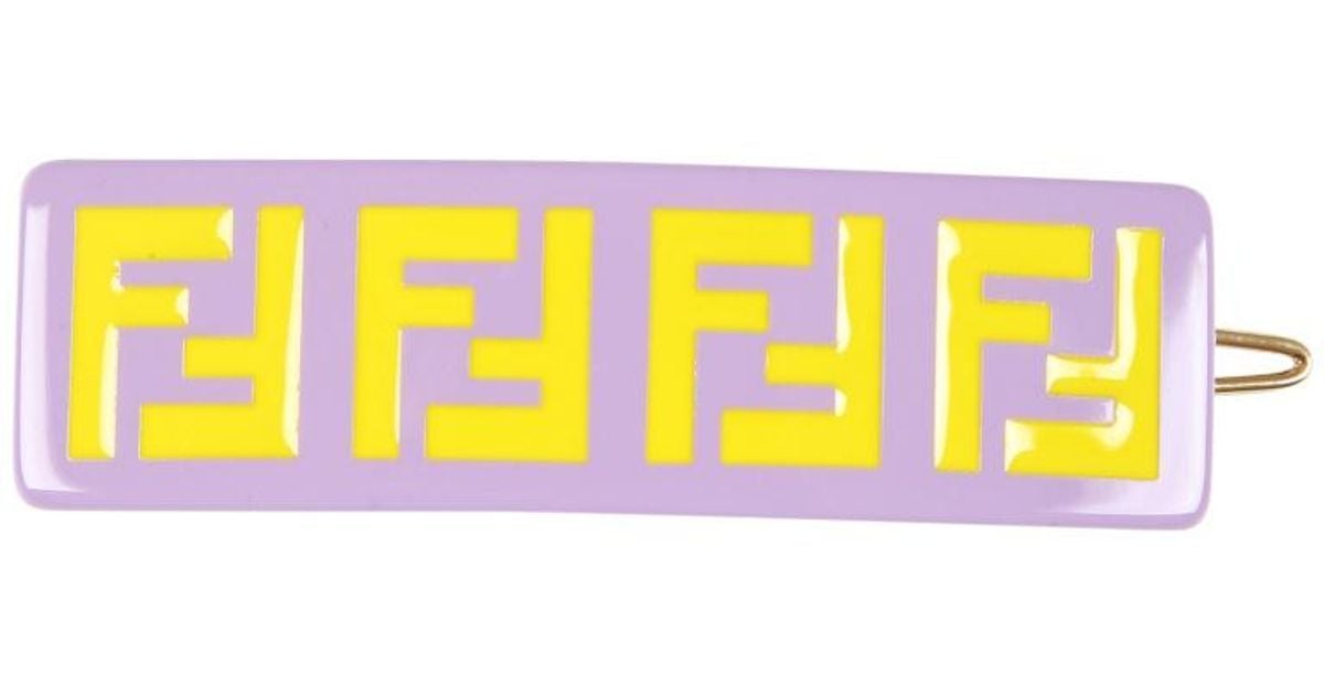 Fendi Logo Hair Card in Yellow | Lyst