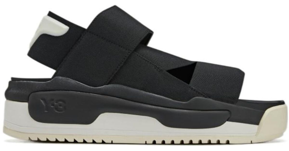 Y-3 Hokori Wedge Sandals in Black for Men | Lyst