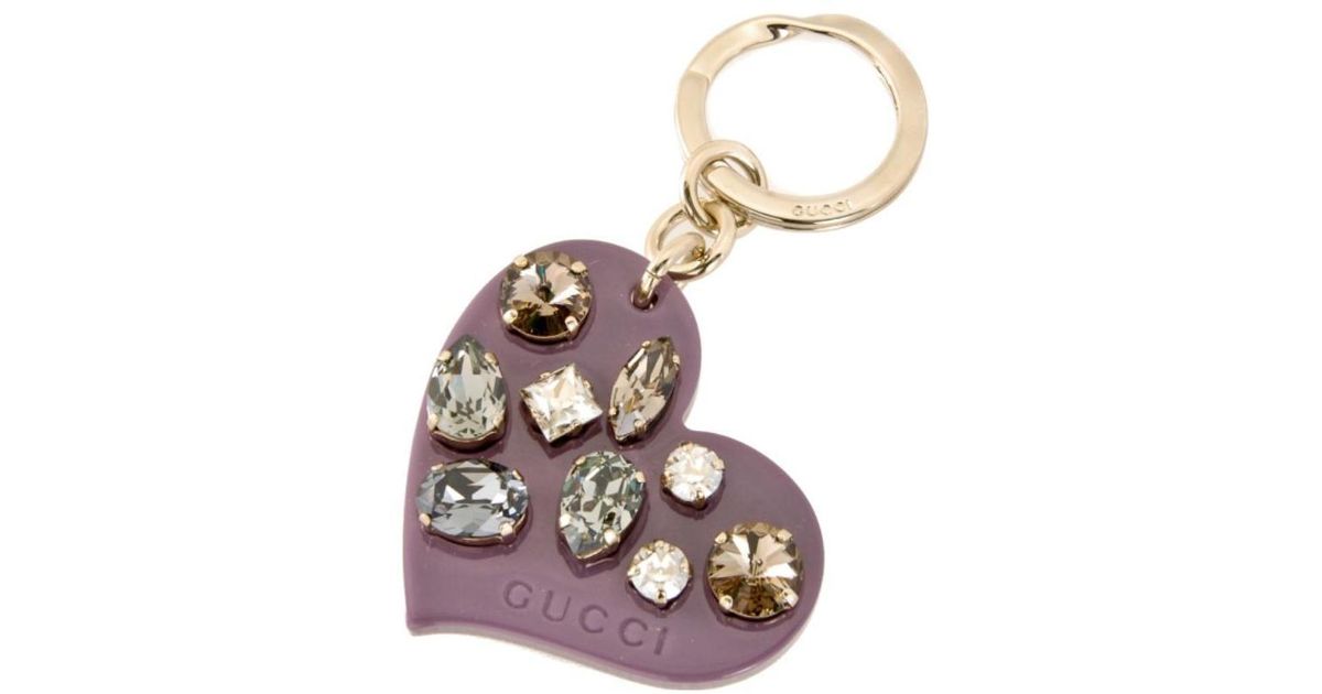 Gucci Heart-Shaped Key Chain in White | Lyst