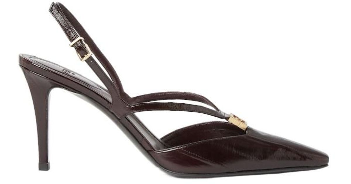 Fendi Ffold Slingback Pumps in Brown | Lyst