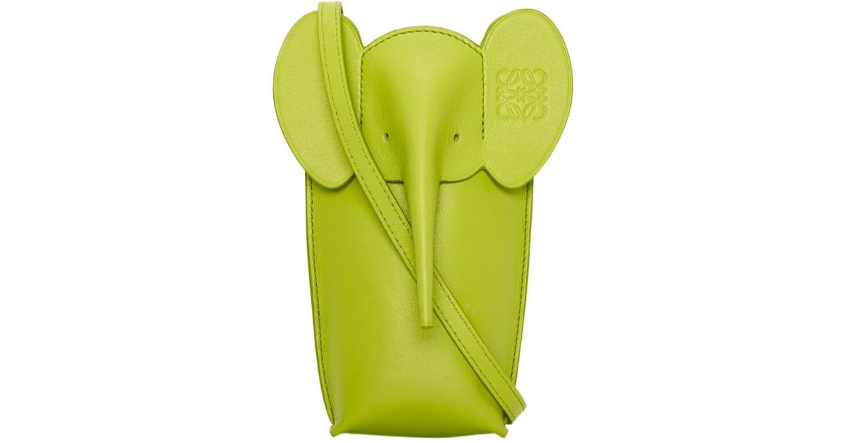 Loewe Calfskin Elephant Mini Bag in Green | Lyst