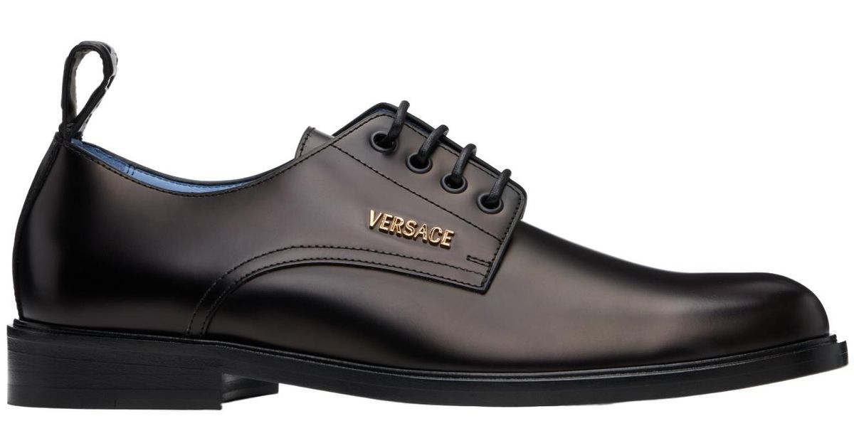 Versace Lace-Up Derby Shoes in Black for Men | Lyst