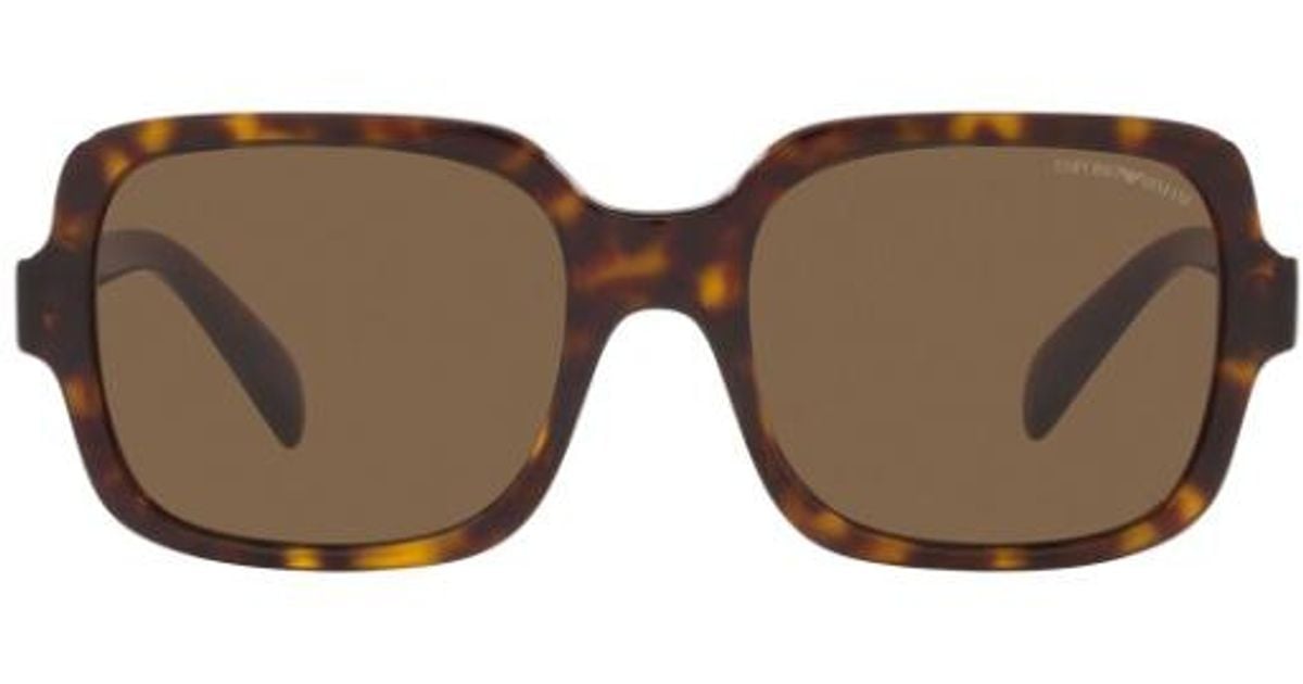 Emporio Armani Square Sunglasses in Brown | Lyst UK