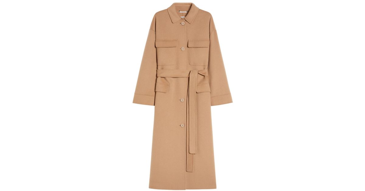 Max Mara Milo Wool Coat in Natural | Lyst