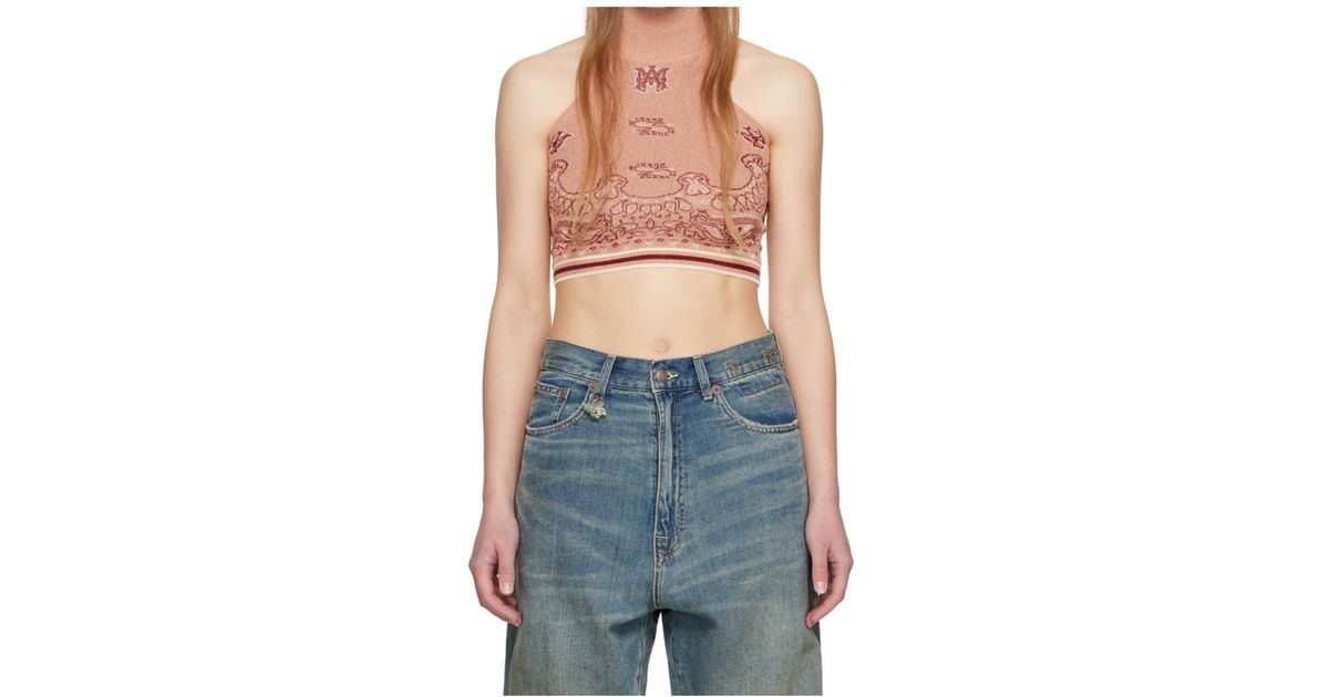 Amiri Striped Short Vest in Blue | Lyst