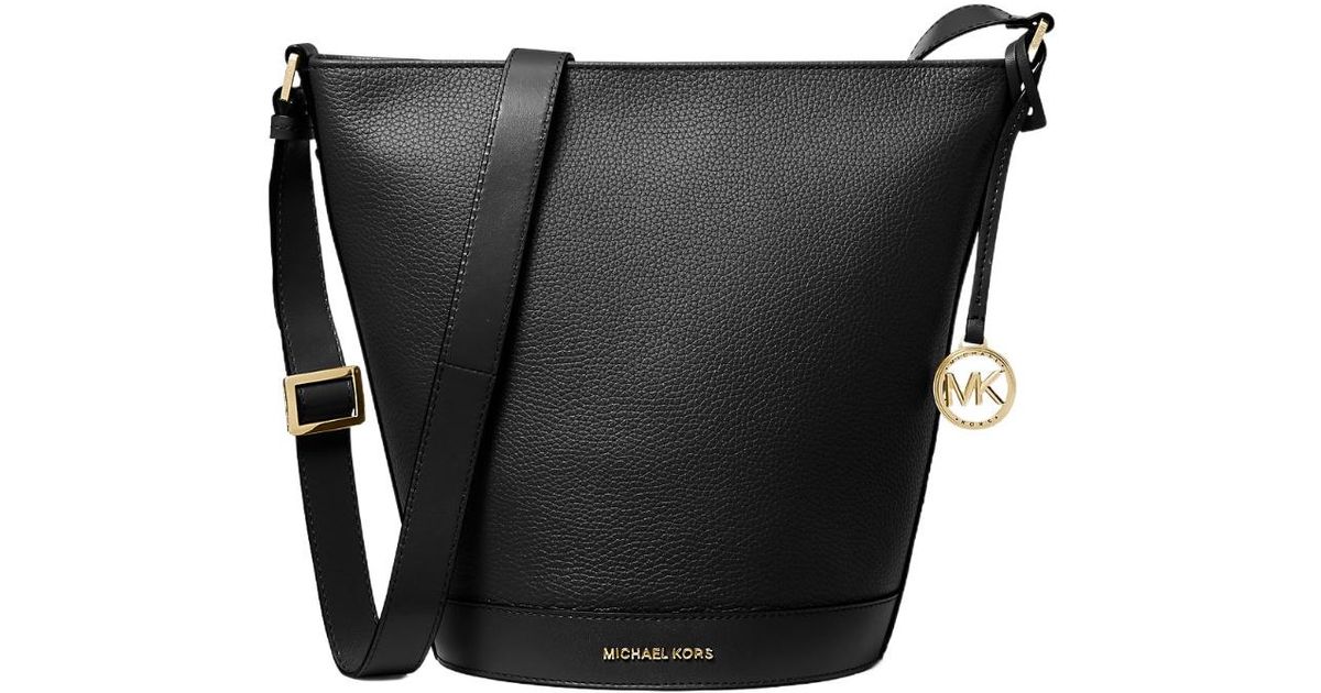 MICHAEL Michael Kors Medium Townsend Leather Bucket Bag in Black | Lyst