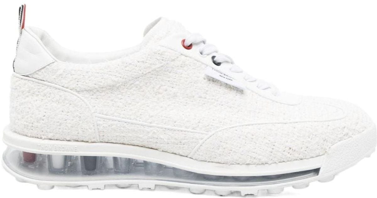Thom Browne Tech Runner Tweed Sneakers in White for Men | Lyst