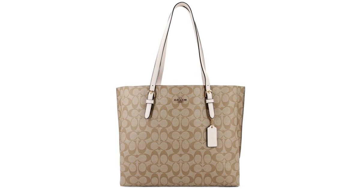 COACH Printed Handbag in Natural | Lyst