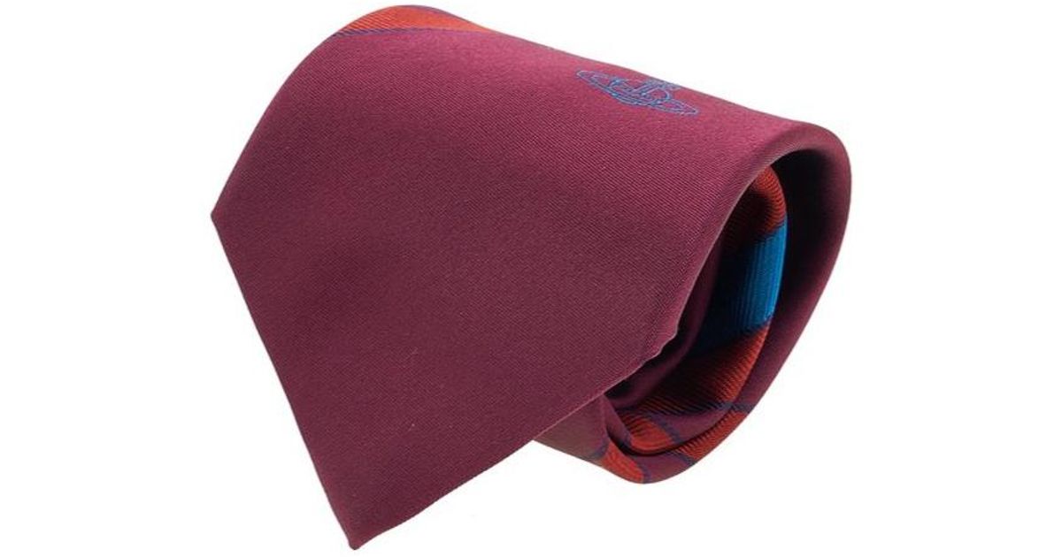 Vivienne Westwood Striped Jacquard Tie in Purple for Men | Lyst