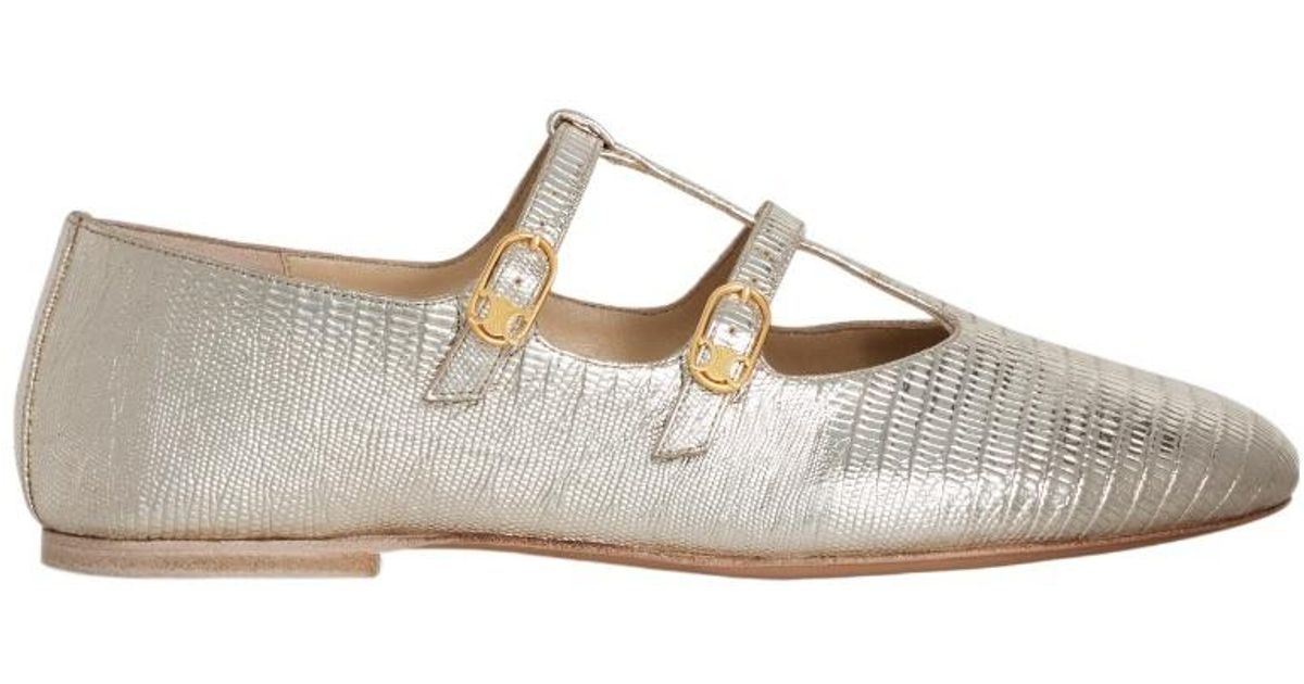 Celine Les Ballerines Mary Jane Shoes in White | Lyst